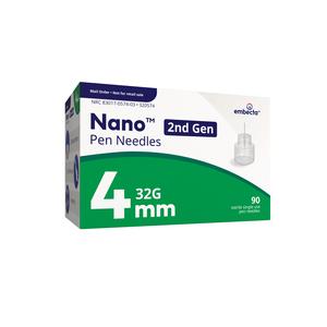 BX/90 - Nano 2nd Gen Pen Needles, 4mm x 32G (90 count)